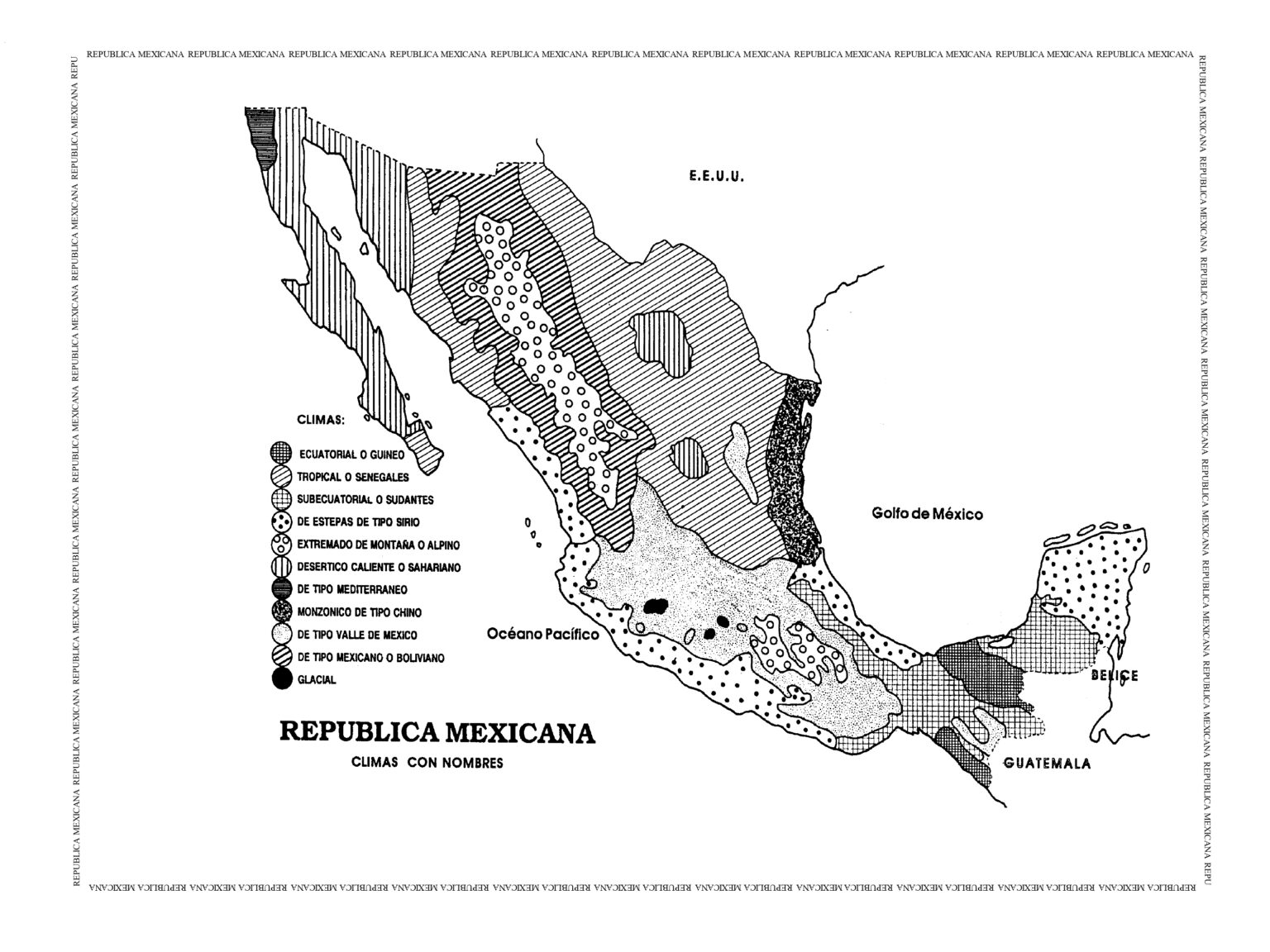 Mapa de la Orografía de la República Mexicana con nombres - Republica ...