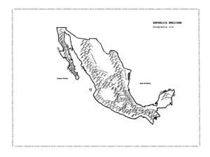 Mapa de la Orografía de la República Mexicana con nombres - Republica ...
